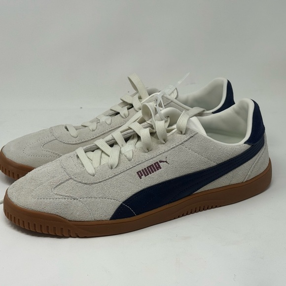 Puma | Shoes | Puma Cream And Navy Sneakers With Gum Sole | Poshmark